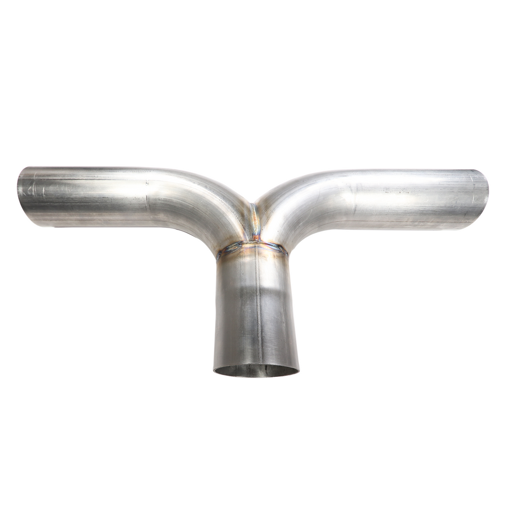 Stainless Steel Y-Pipe 2.5" O.D Inlet And Dual 2.5" O.D Outlet Tig Wel ...