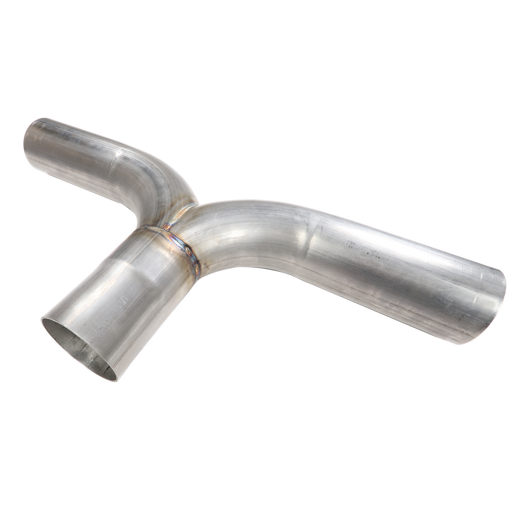 Stainless Steel Y-Pipe 2.5" O.D Inlet And Dual 2.5" O.D Outlet Tig Wel ...