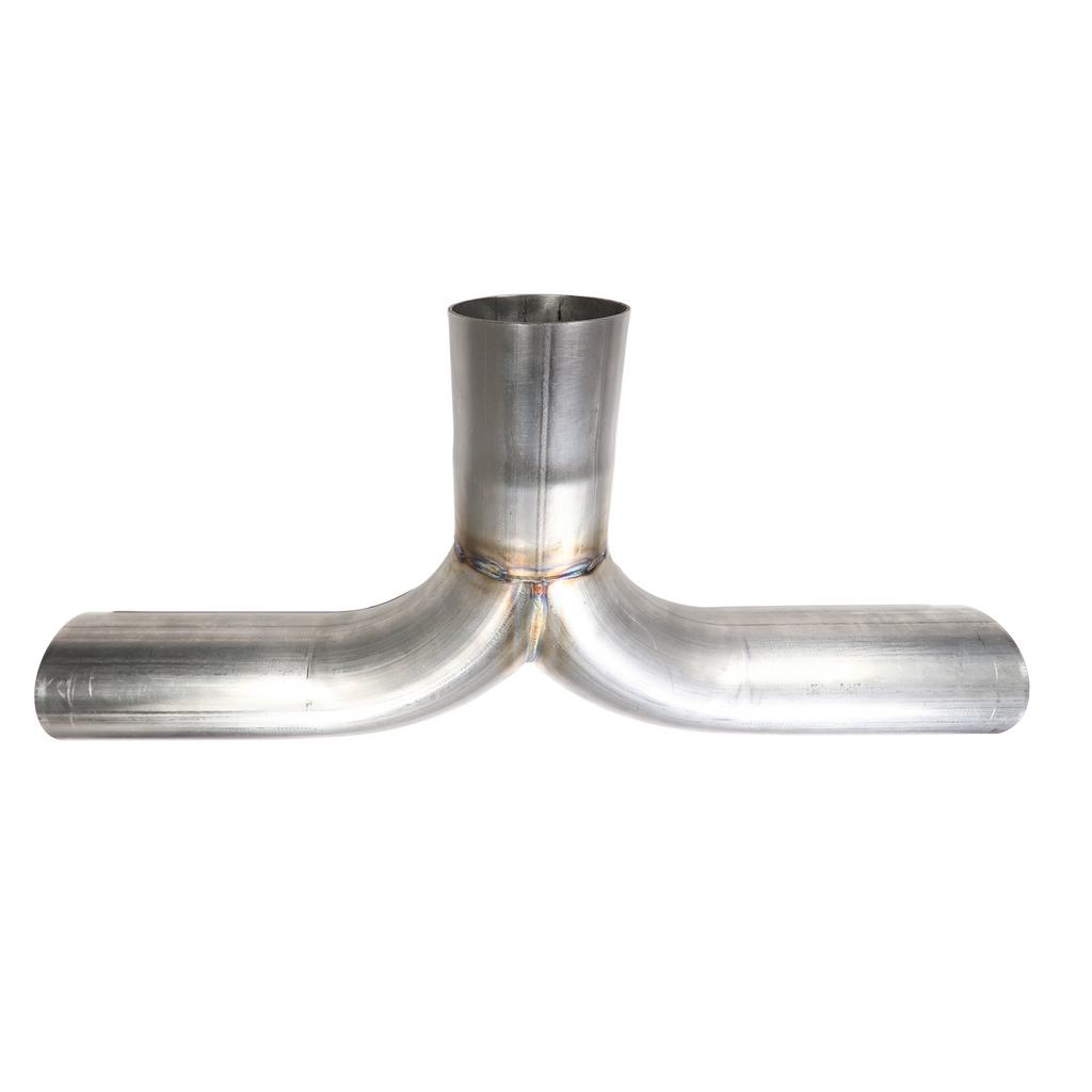 Stainless Steel Y-Pipe 2.5" O.D Inlet And Dual 2.5" O.D Outlet Tig Wel ...