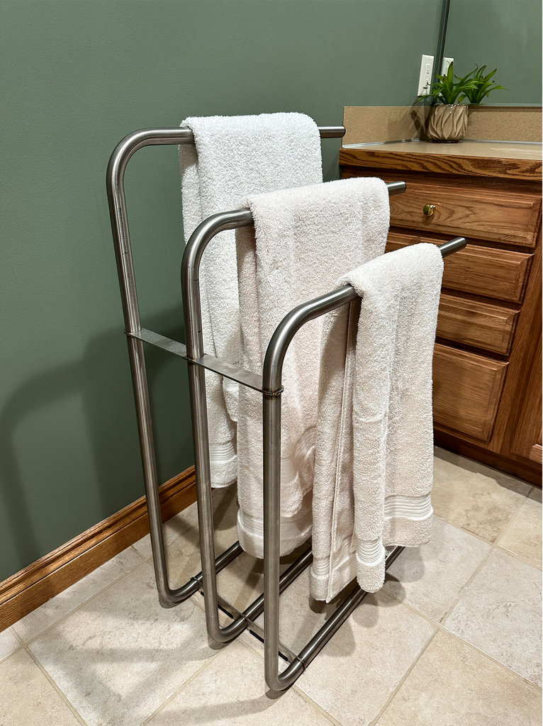 Freestanding 3 Tier 304 Brushed Stainless Towel Rack Made In U.S.A ...