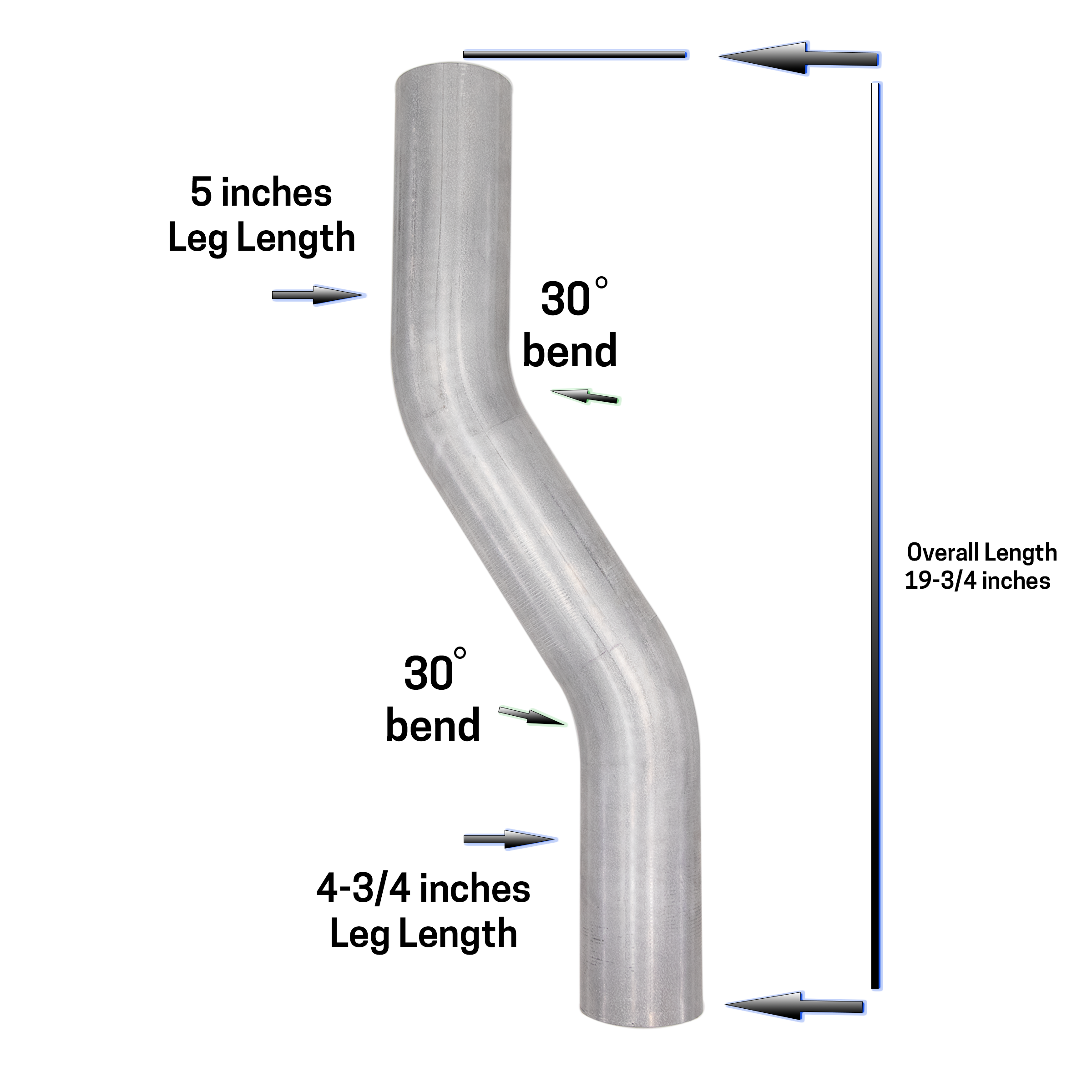 3 OD" Aluminized S Bend 4" – Khaos Motorsports