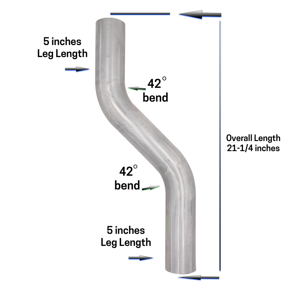 3 OD" Aluminized S Bend 6" – Khaos Motorsports