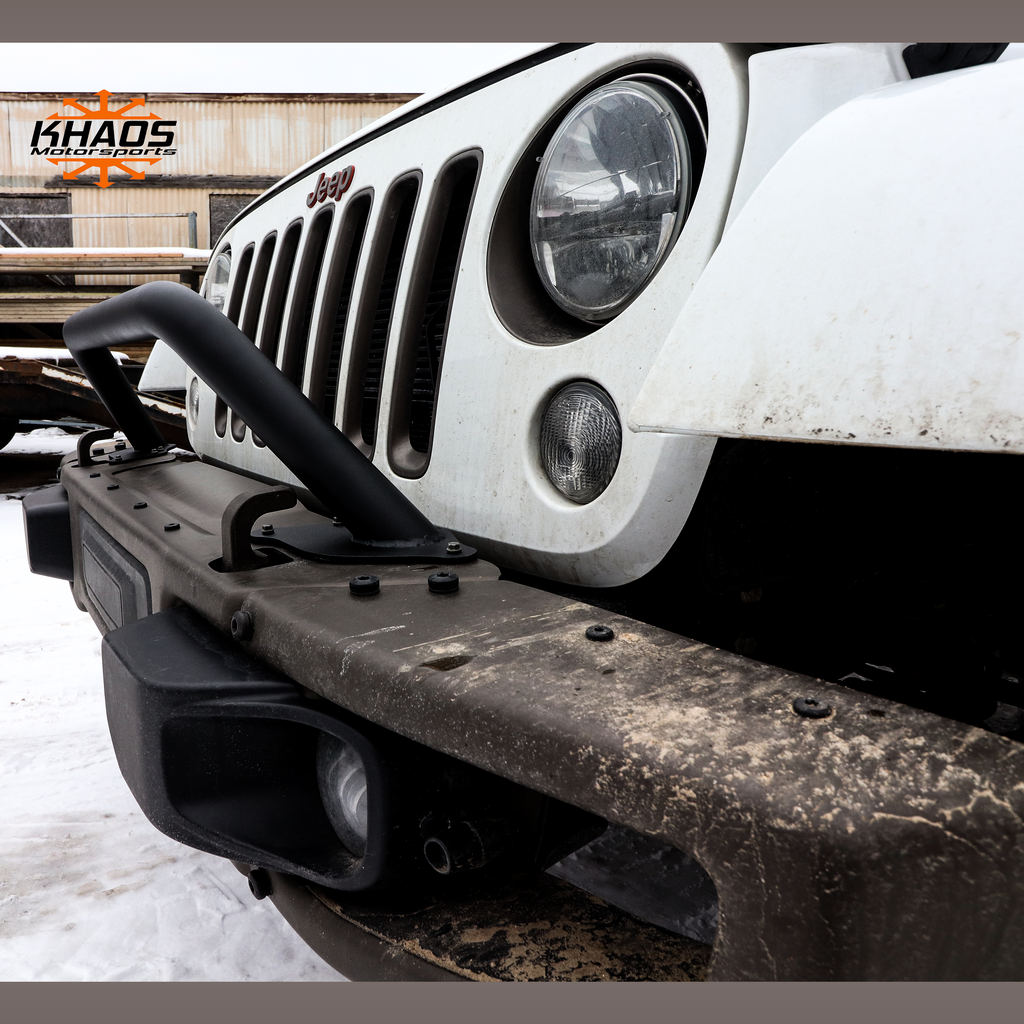 2007-2018 Jeep Wrangler Rubicon JK Steel Front Bumper Bar Brush Guard ...