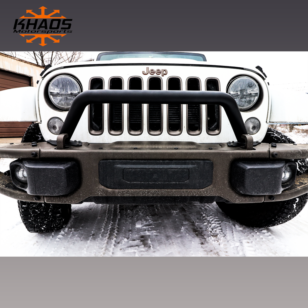 2007-2018 Jeep Wrangler Rubicon JK Steel Front Bumper Bar Brush Guard ...